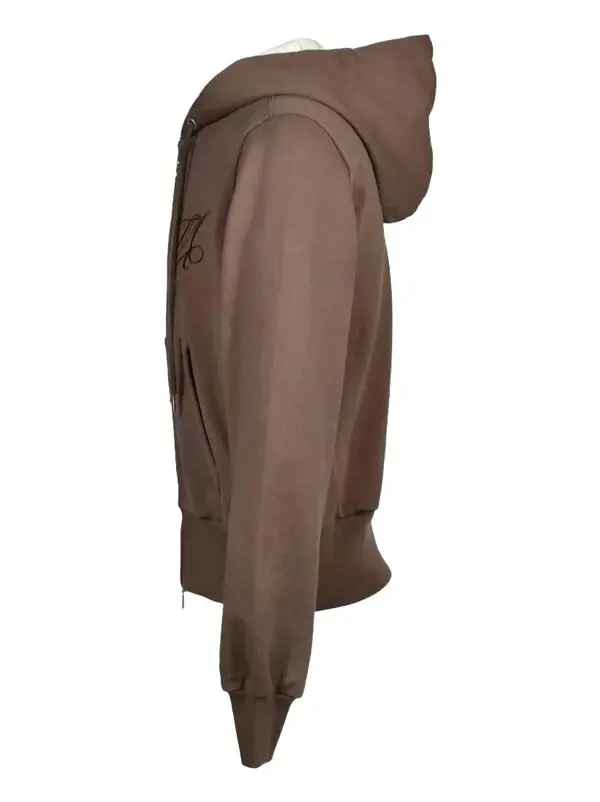 MASU Mb Flower Zip-up Hoodie - Brown