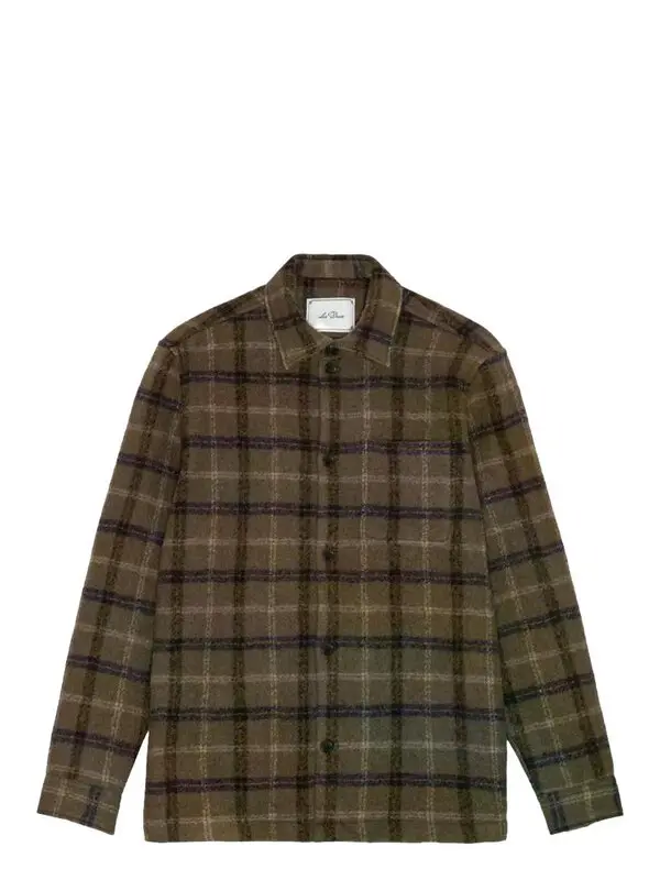 LES DEUX Caribou Check-pattern Button-up Jacket - Brown