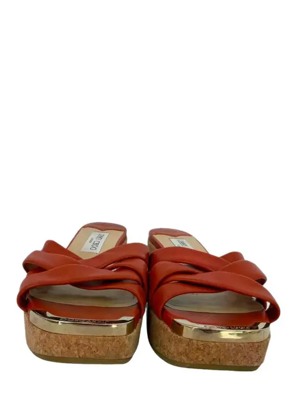 JIMMY CHOO Maribou 50 Platform Wedge Sandals - Red