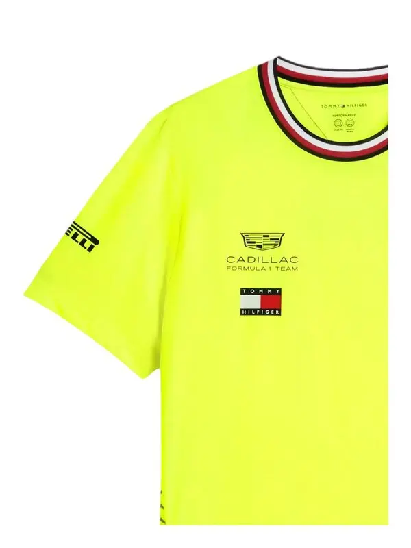 Tommy Hilfiger X Cadillac Formula 1® Logo-print Crew-neck T-shirt - Yellow