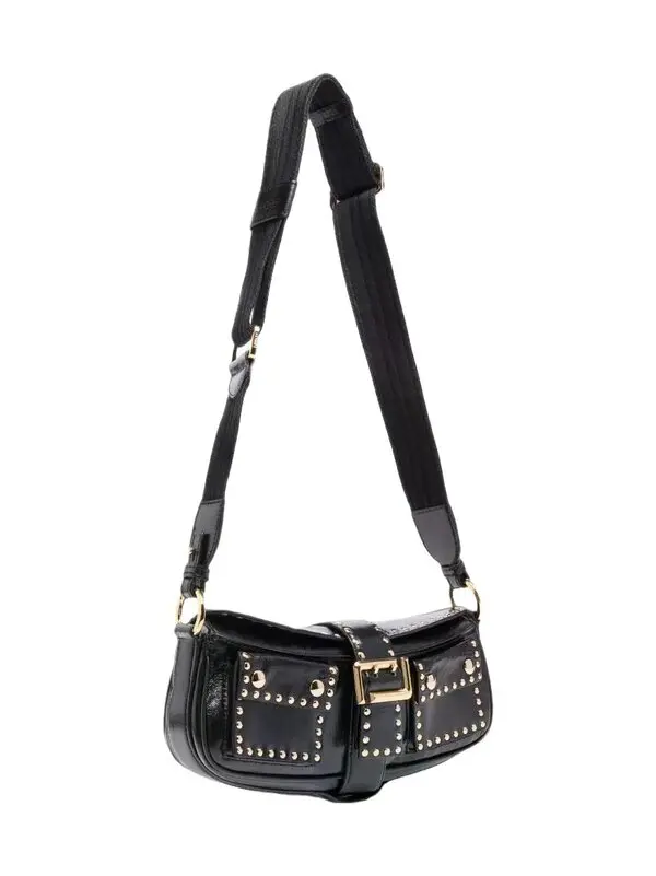 LANCEL Multipocket Studded Leather Shoulder Bag - Black