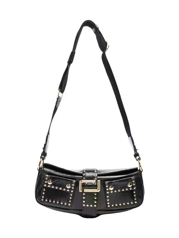 LANCEL Multipocket Studded Leather Shoulder Bag - Black