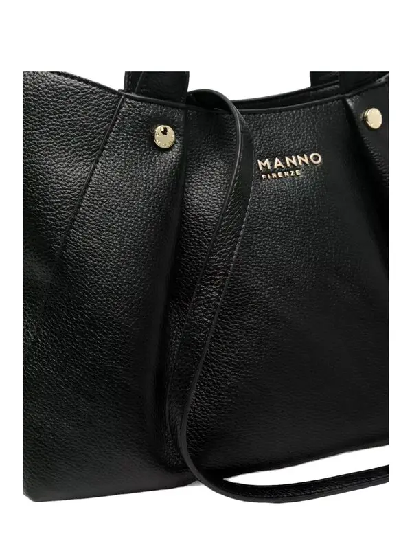 ERMANNO FIRENZE Logo-plaque Grained-leather Tote Bag - Black