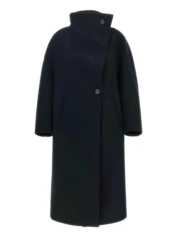 TELA Scott Asymmetrical High-neck Coat - Blue