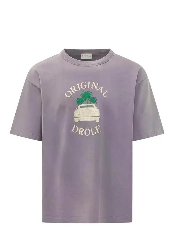 Drole De Monsieur Car Palms Graphic-print T-shirt - Purple