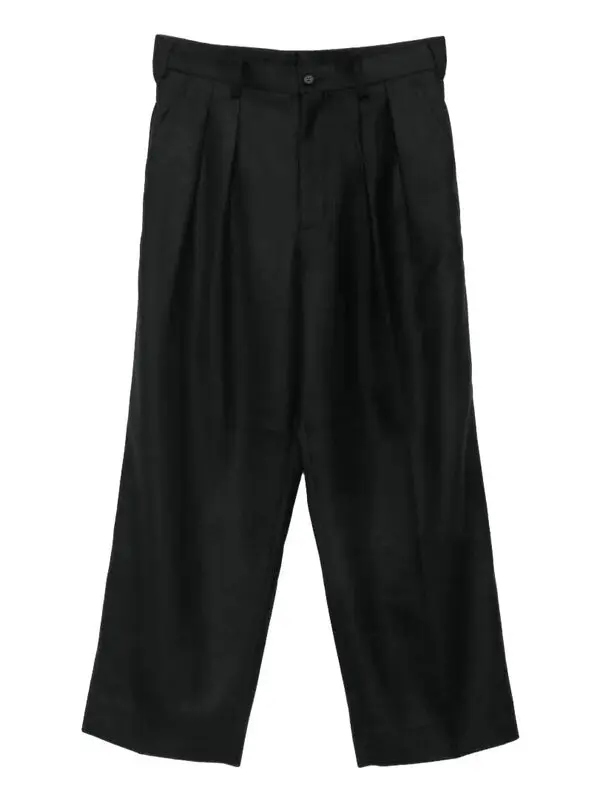 Comme Des Garçons Buckle-detail Pleated Trousers - Black