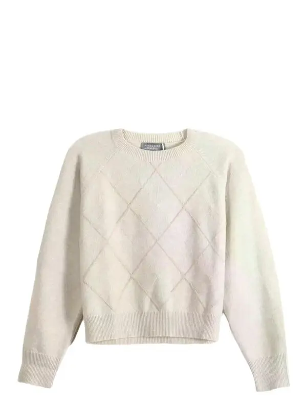 MARGARET HOWELL Argyle Raglan-sleeve Sweater - Neutrals