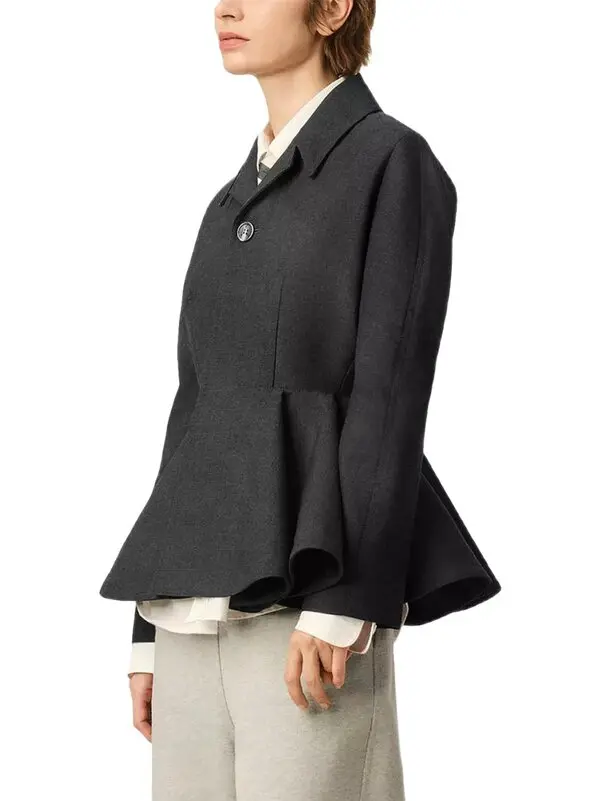 AMI Paris Peplum Wool Jacket - Grey