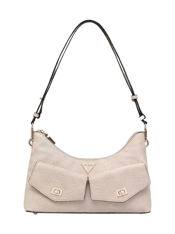 Guess Logo-embossed Flap-pockets Shoulder Bag - White