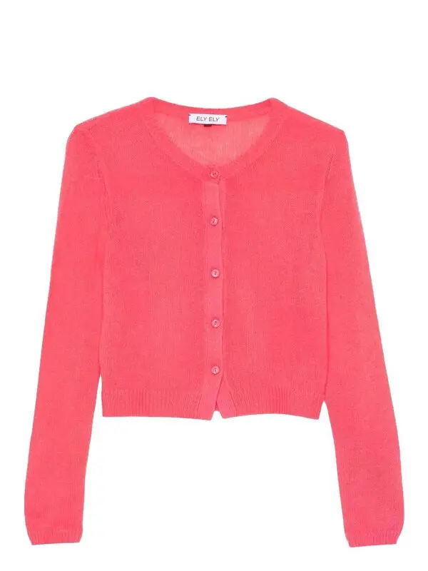 ELY ELY Round-neck Cardigan - Pink