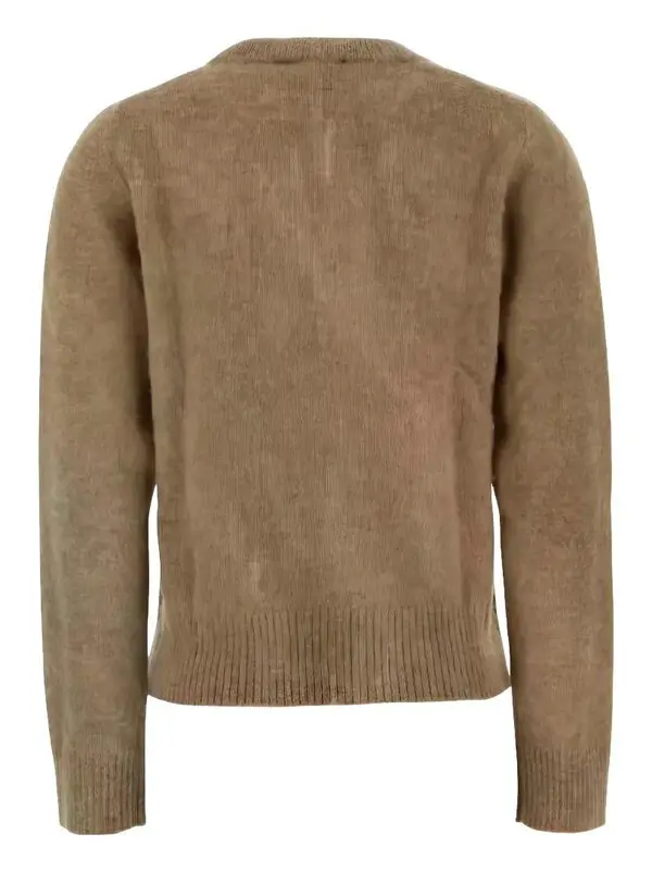 GANNI Brushed-knit Teddy Sweater - Neutrals