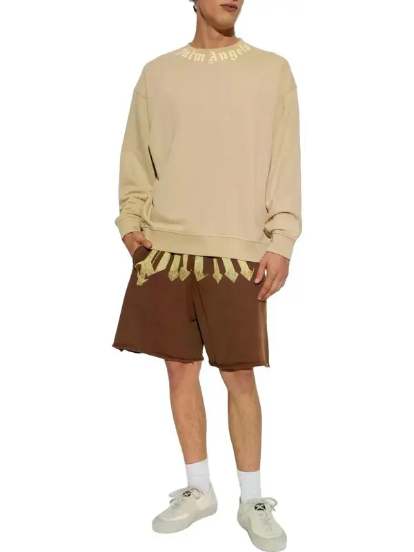 Palm Angels Logo-print Sweatshirt - Neutrals