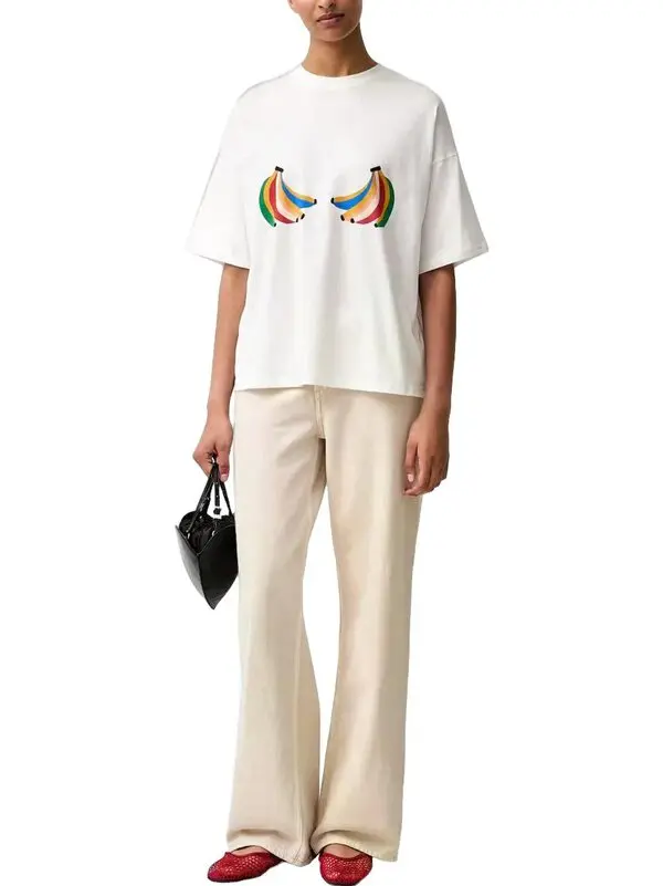 NEVER FULLY DRESSED Banana-print T-shirt - White