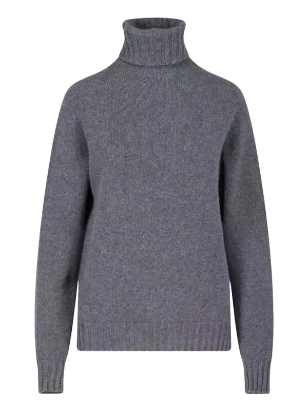 MA'RY'YA Roll-neck Raglan-sleeve Sweater - Grey