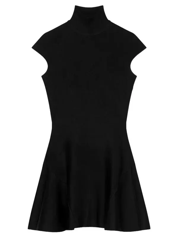 Givenchy Mini Dress With Flared Skirt In Wool Viscose - Black
