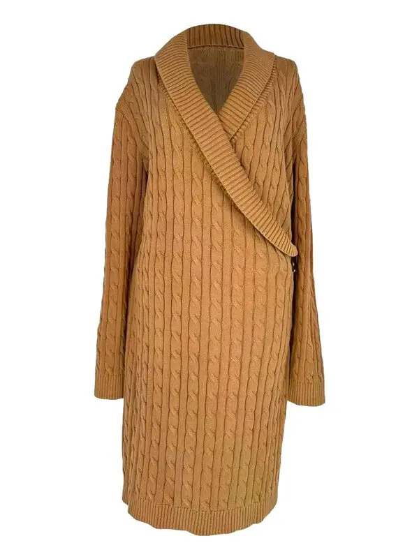 Ralph Lauren Cable-knit Buckle-trim Sweater Dress - Neutrals