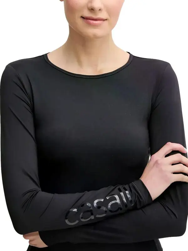 CASALL Long-sleeve Cropped Top - Black