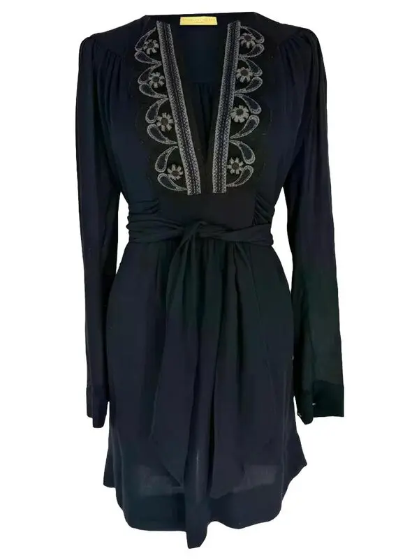 Stella McCartney Embroidered V-neck Dress - Blue