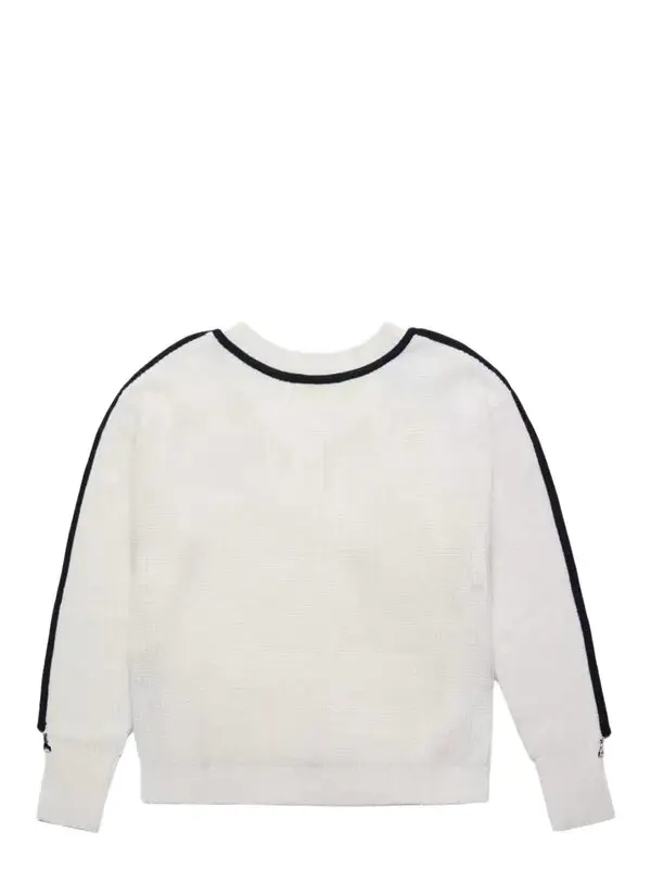Patrizia Pepe Contrast-trim Zip-detail Sweatshirt - Neutrals