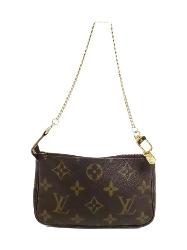 LOUIS VUITTON Mini Pochette Accessoires Monogram Shoulder Bag - Brown