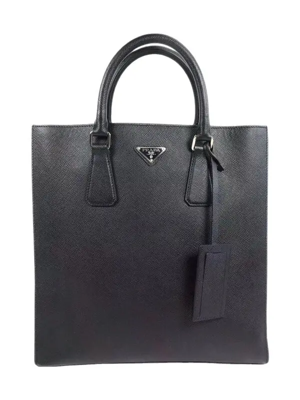 Prada Saffiano Leather Tote Bag - Black