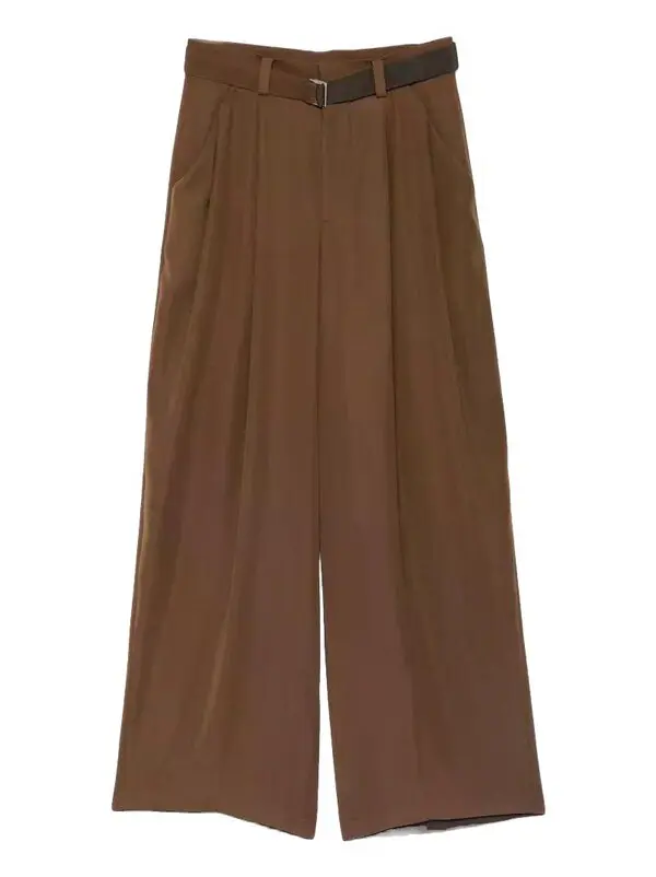 Sacai Belted Pleated Trousers - Brown
