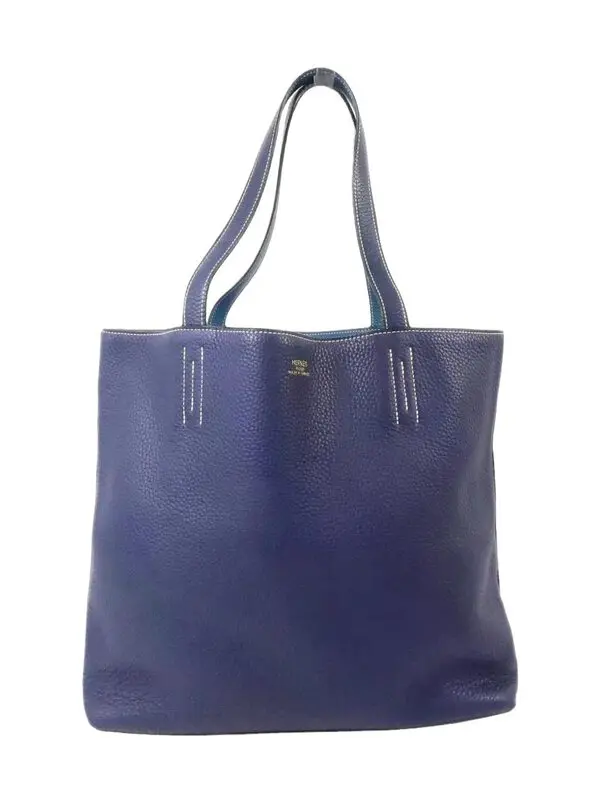 Hermès 36 Double Sens Leather Tote Bag - Blue