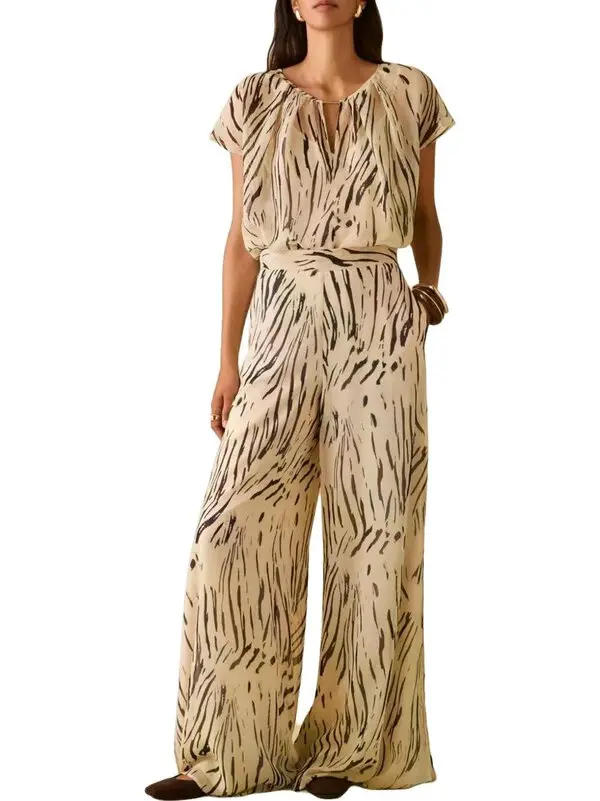 PENNYBLACK Vespa Zebra-print Palazzo Pants - Neutrals