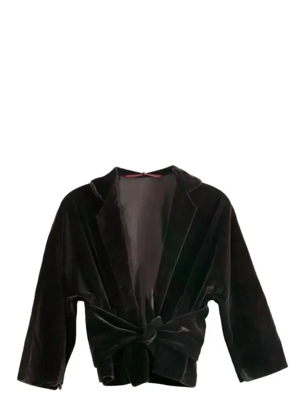 DANIELA GREGIS Tie-fastening Velvet Jacket - Brown