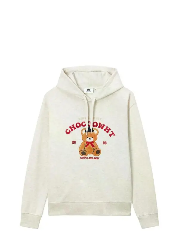 CHOCOOLATE Graphic-print Drawstring Hoodie - Neutrals