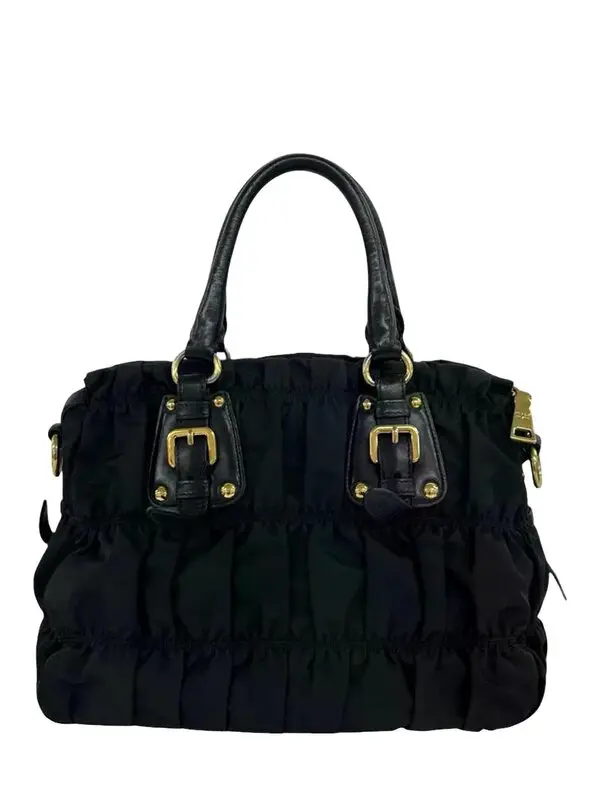 Prada 2010-2026 Tessuto Gaufre Satchel - Black