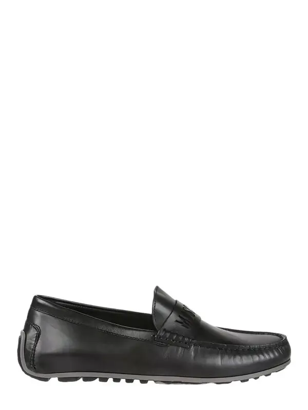 Moschino Logo-detailed Leather Loafers - Black