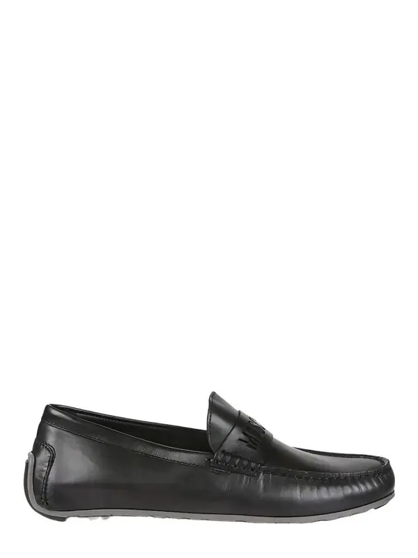 Moschino Logo-detailed Leather Loafers - Black