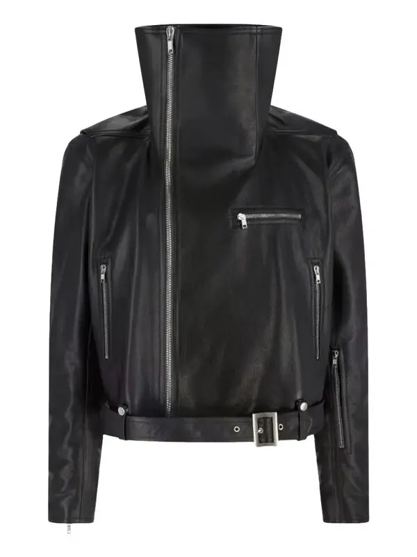 Rick Owens Biker Jumbo Stooges Leather Jacket - Black