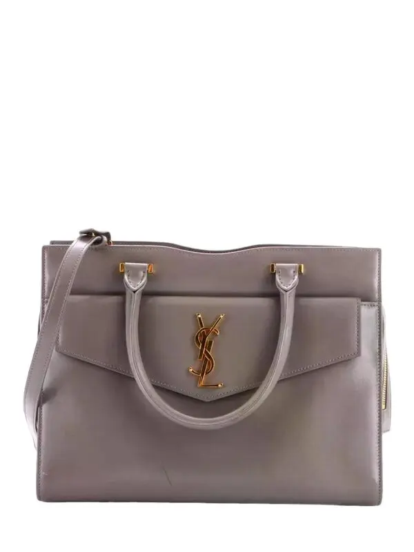 Saint Laurent Uptown Leather Medium Tote Bag - Grey