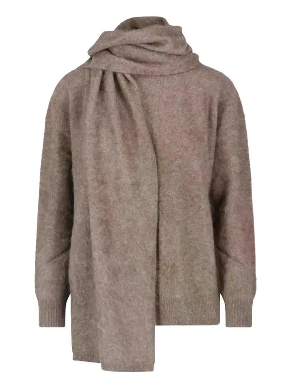 Max Mara Maria Scarf-detail Sweater - Neutrals