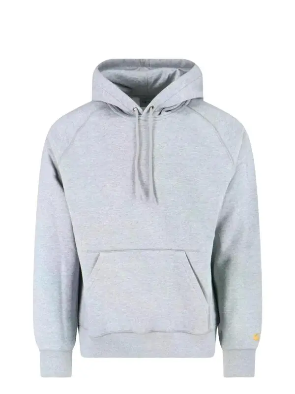 Carhartt Work In Progress Logo-embroidered Raglan-sleeve Hoodie - Grey