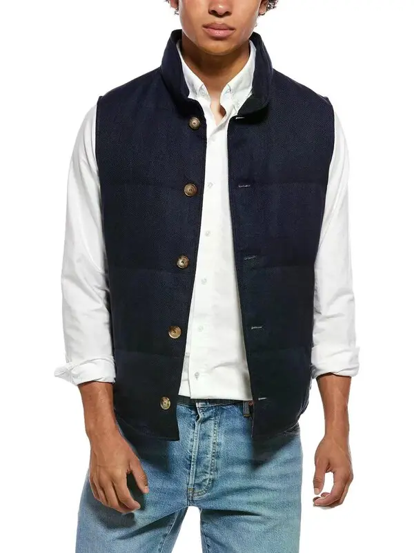 Brunello Cucinelli Quilted High-neck Gilet - Blue