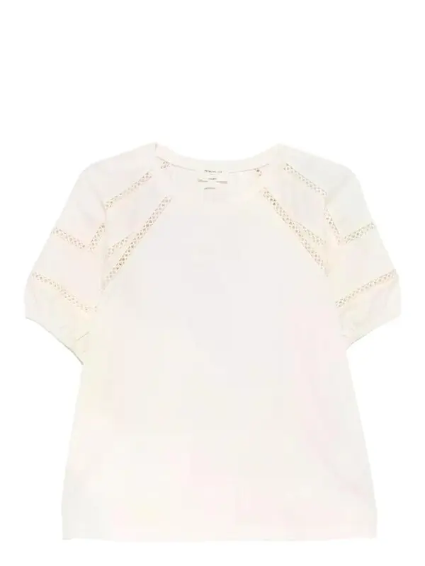 MAISON123 Lace-trim Short-sleeve T-shirt - Neutrals