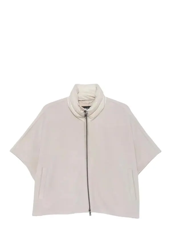 LUISA CERANO Padded-collar Zip-up Jacket - Neutrals