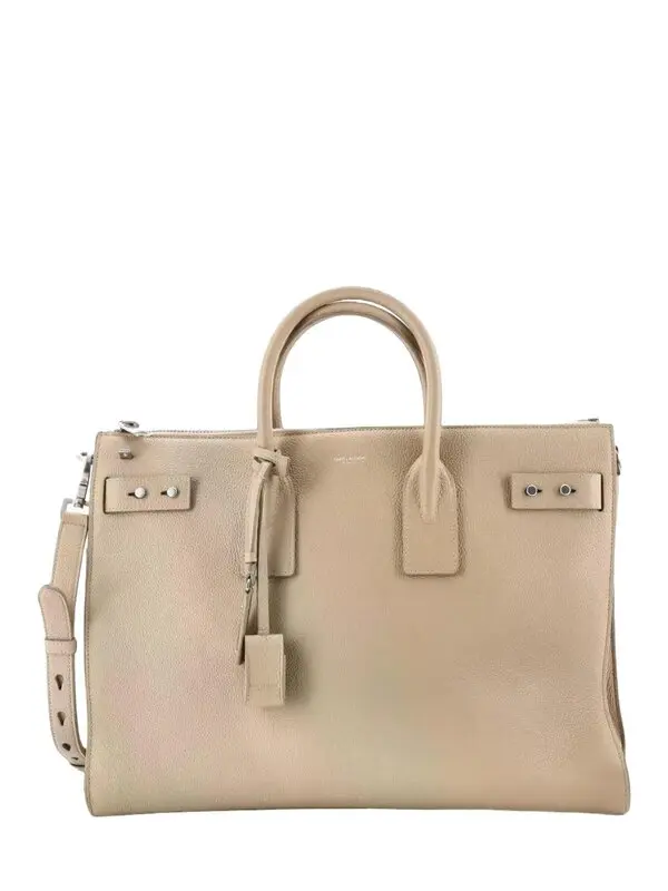 Saint Laurent Sac De Jour Souple Bag Leather Large Satchel - Neutrals