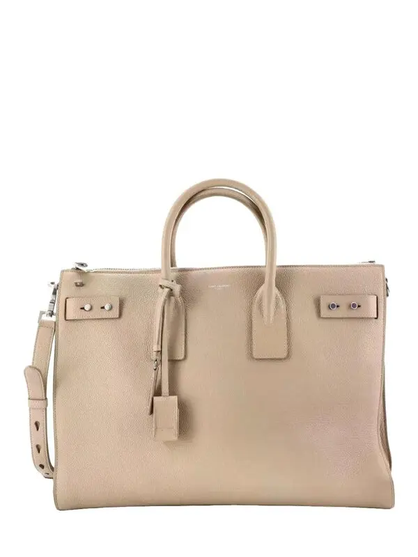 Saint Laurent Sac De Jour Souple Bag Leather Large Satchel - Neutrals