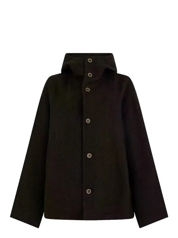 UMA WANG Hooded Button-up Jacket - Brown
