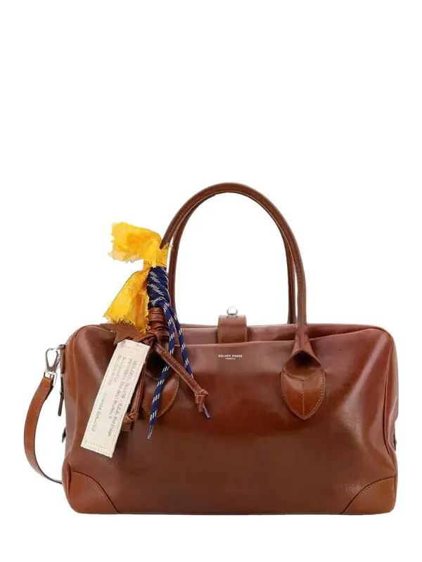GOLDEN GOOSE Medium Vita Bag In Light Leather With Charms And Silver Details - Brown