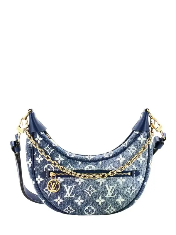 LOUIS VUITTON Loop Handbag Monogram Jacquard Denim Hobo Bag - Blue