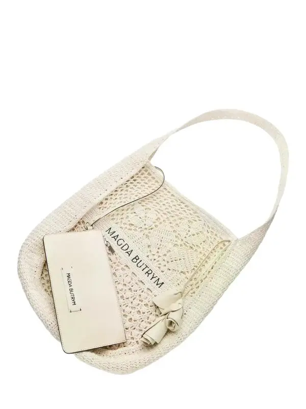Magda Butrym Crochet Floral-appliqué Tote Bag - Neutrals