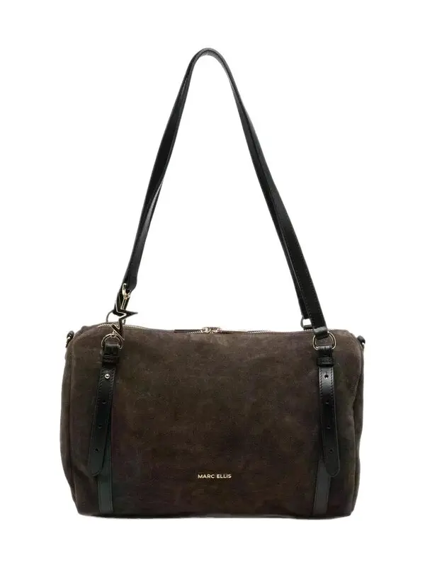 MARC ELLIS Huda Suede Leather Shoulder Bag - Brown