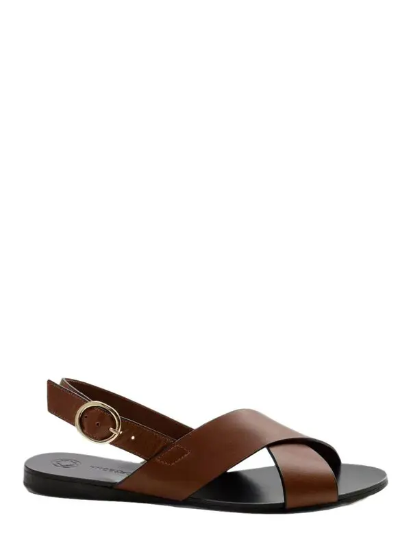 LA PORTEGNA Emilia Crossover-strap Sandals - Brown