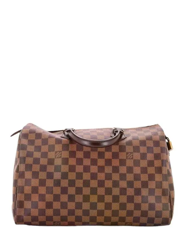 LOUIS VUITTON Speedy Handbag Damier 35 Satchel - Brown