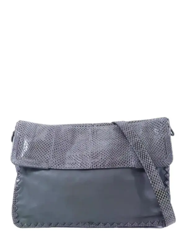Bottega Veneta Snakeskin-effect Shoulder Bag - Grey